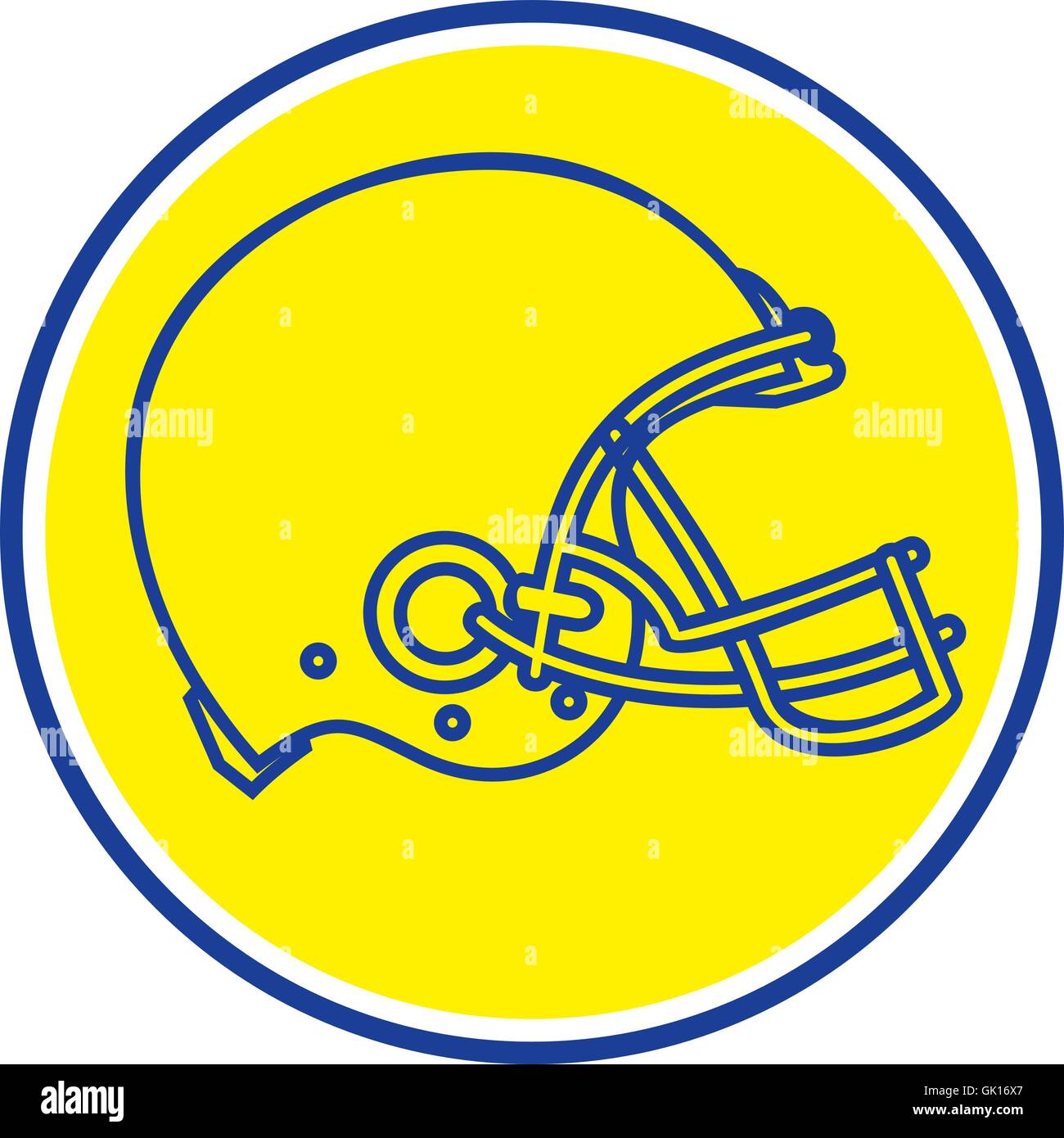 American Football Helmet Line Drawing Circle Retro Stock Vector Image ...