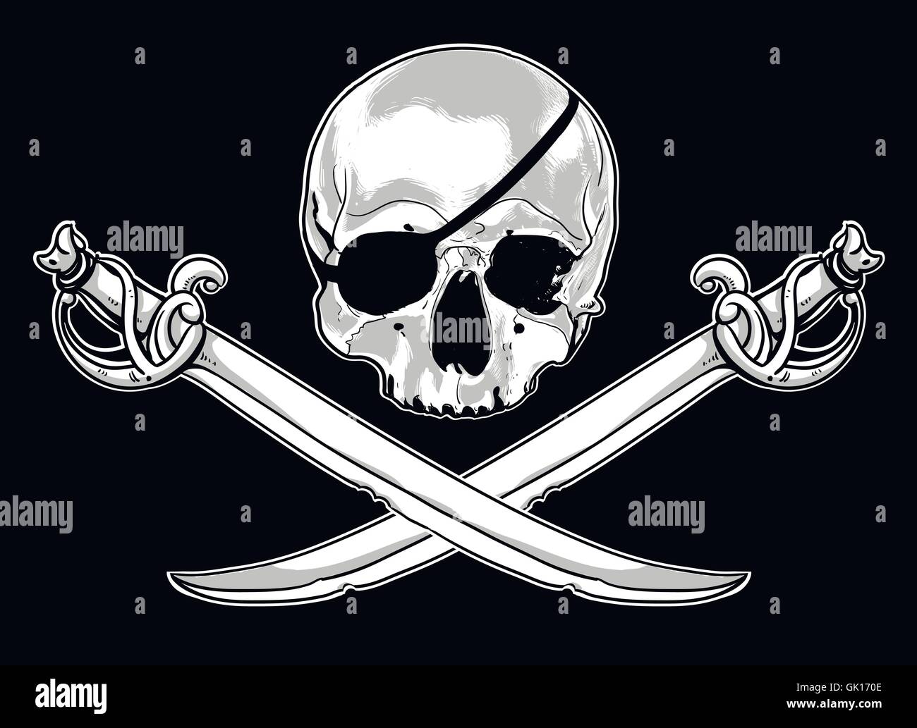 Jolly roger flag drawing hi-res stock photography and images - Alamy