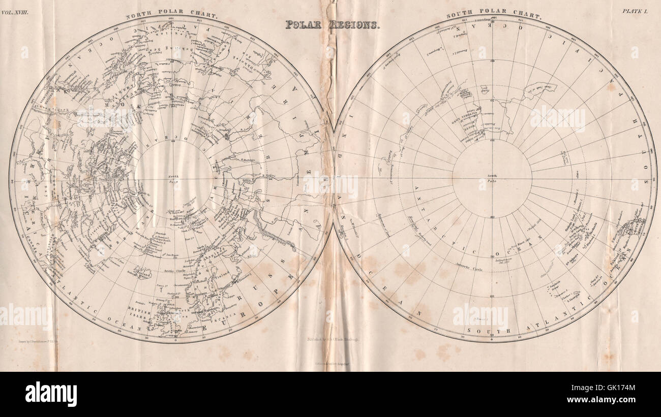 North pole map chart hi-res stock photography and images - Alamy