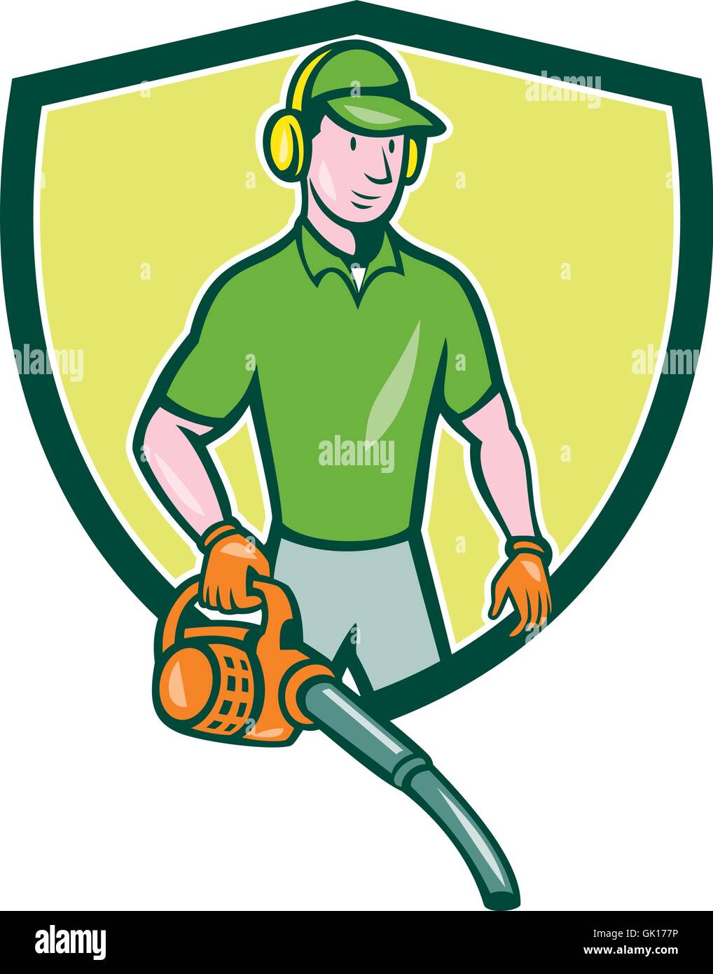 Male leaf blower Stock Vector Images - Alamy