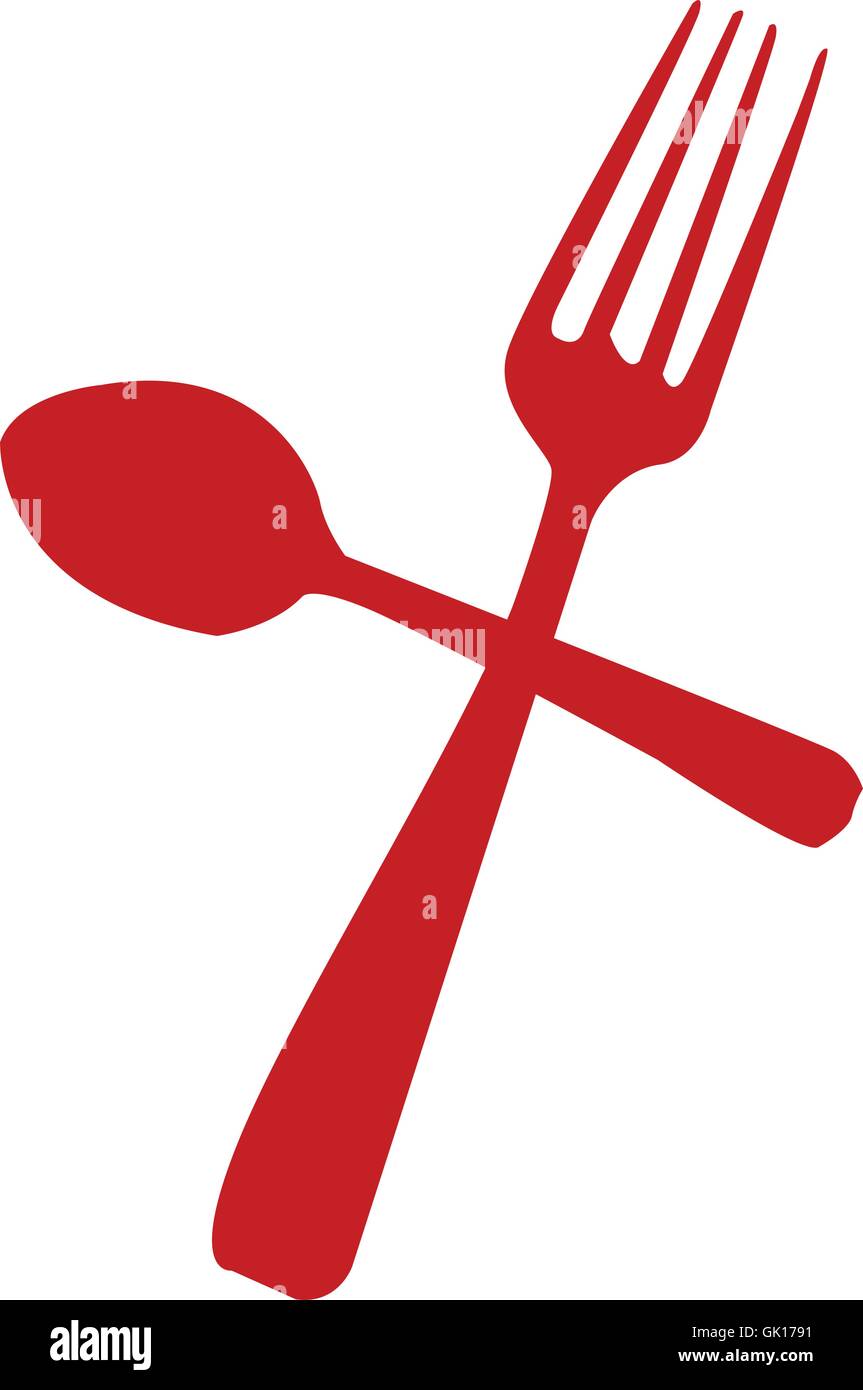 Salad fork spoon Stock Vector Images - Alamy