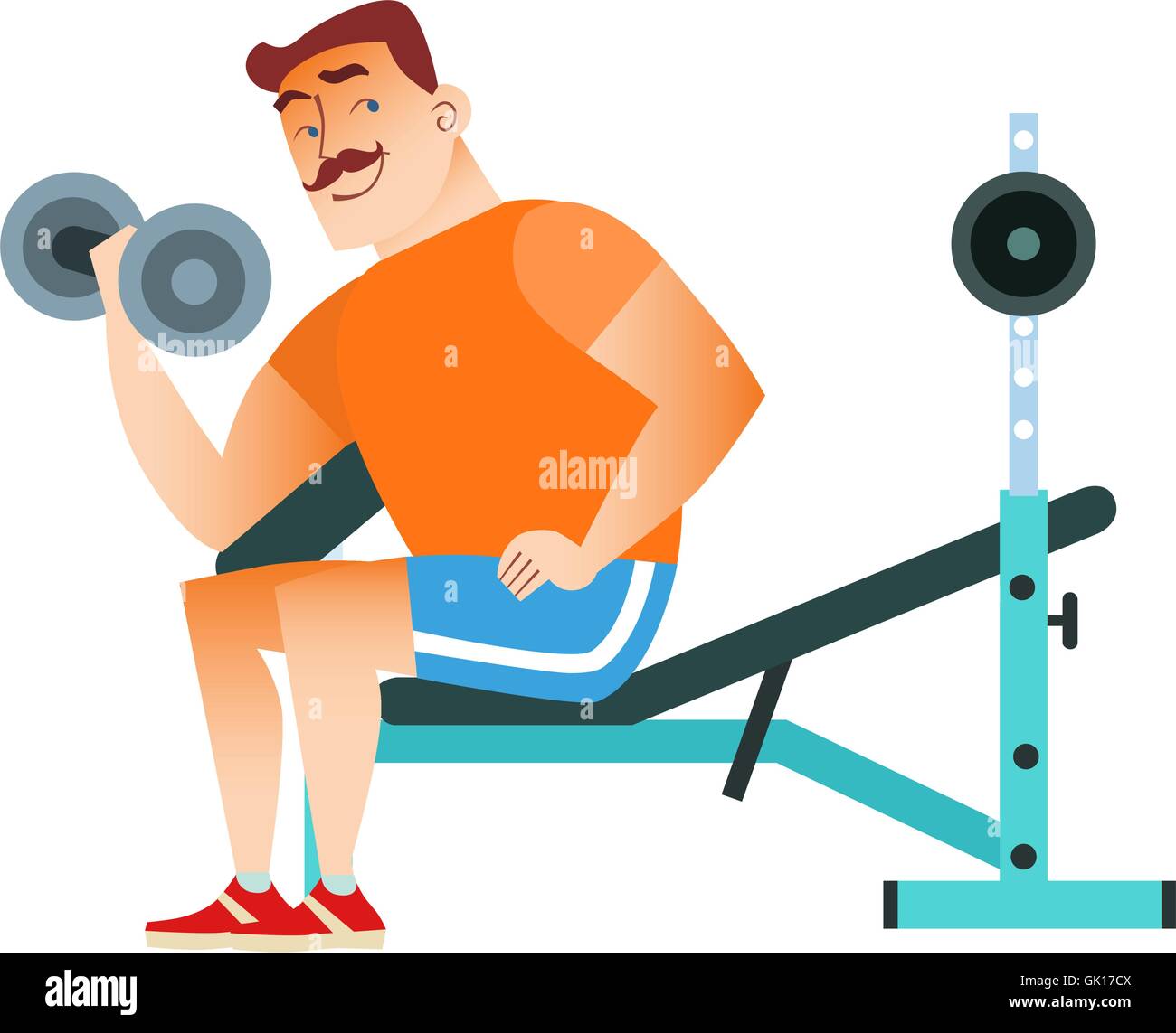 Sport man dumbbell fitness Stock Vector Images - Alamy