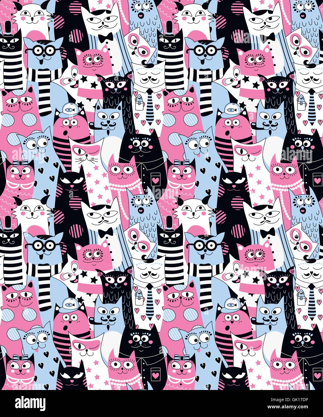 Cats seamless background Stock Vector Image & Art - Alamy