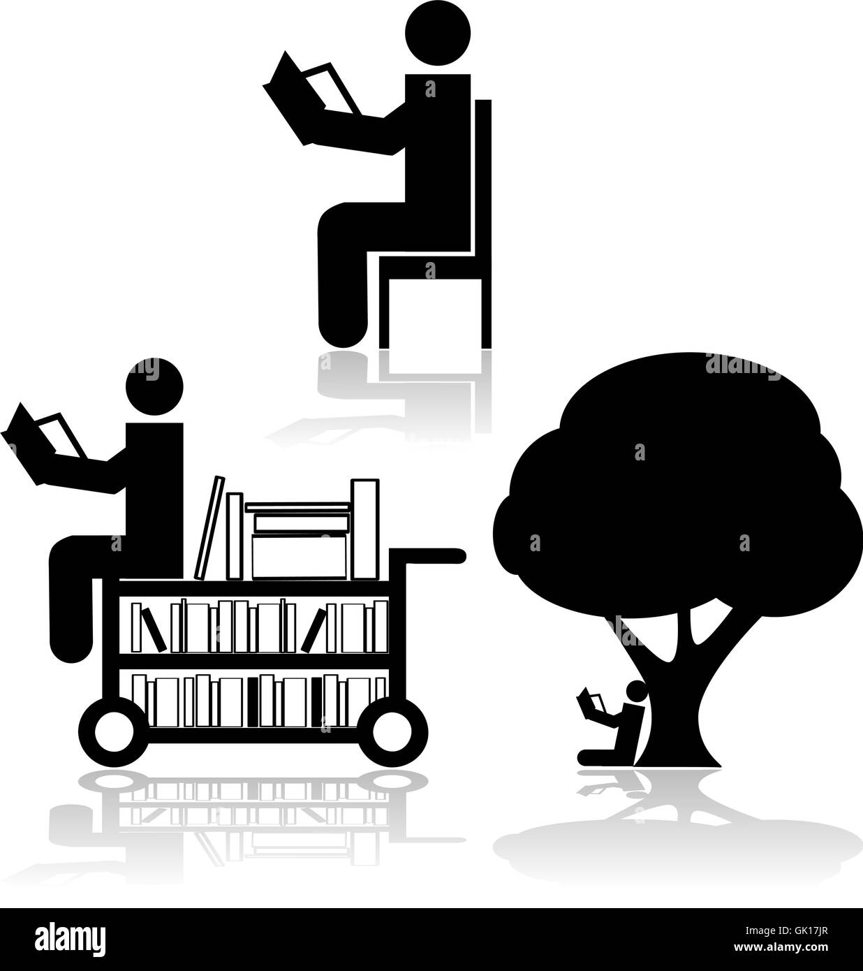 Man reading interesting book Stock Vector Images - Alamy