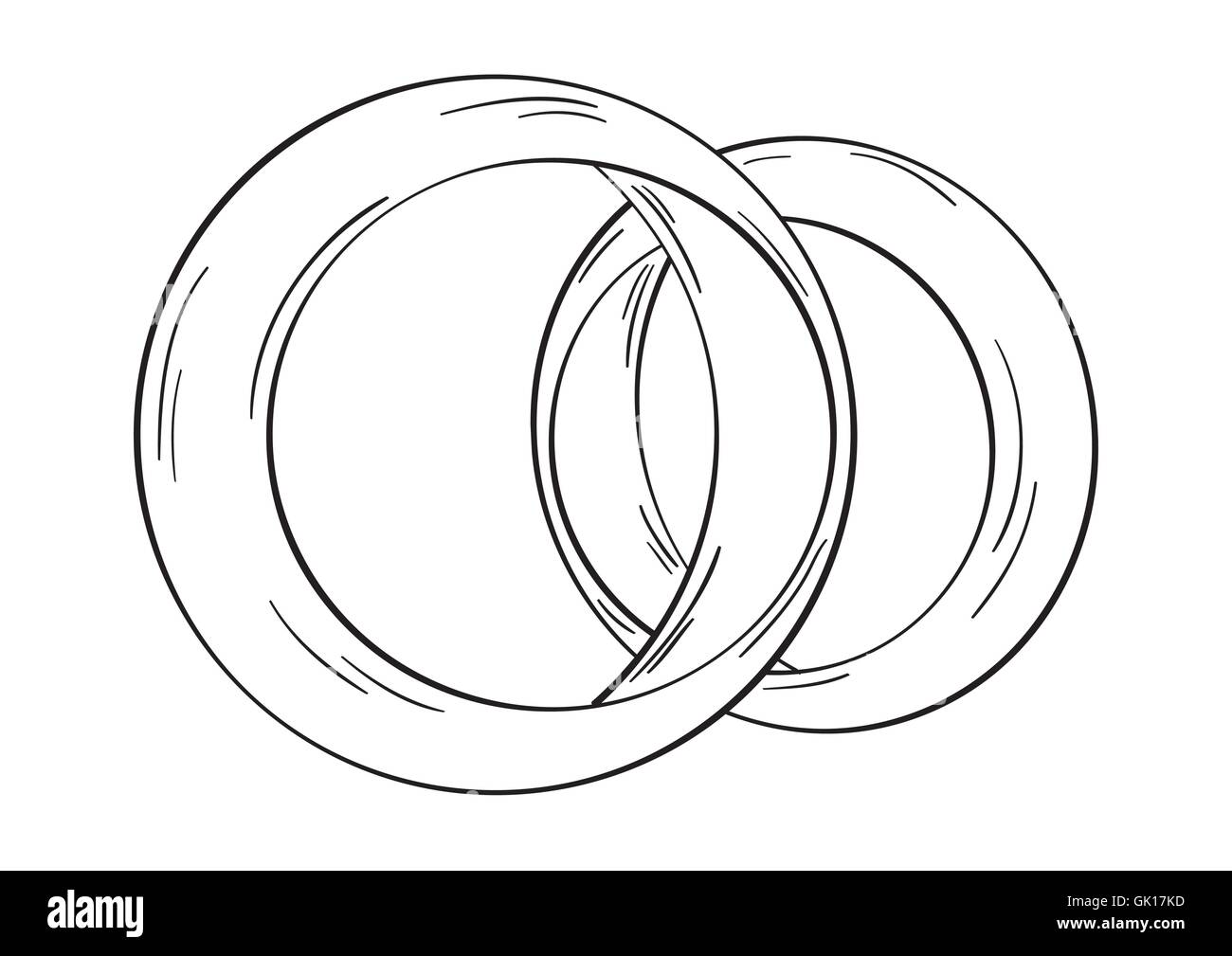 Two gold rings Stock Vector Images - Alamy