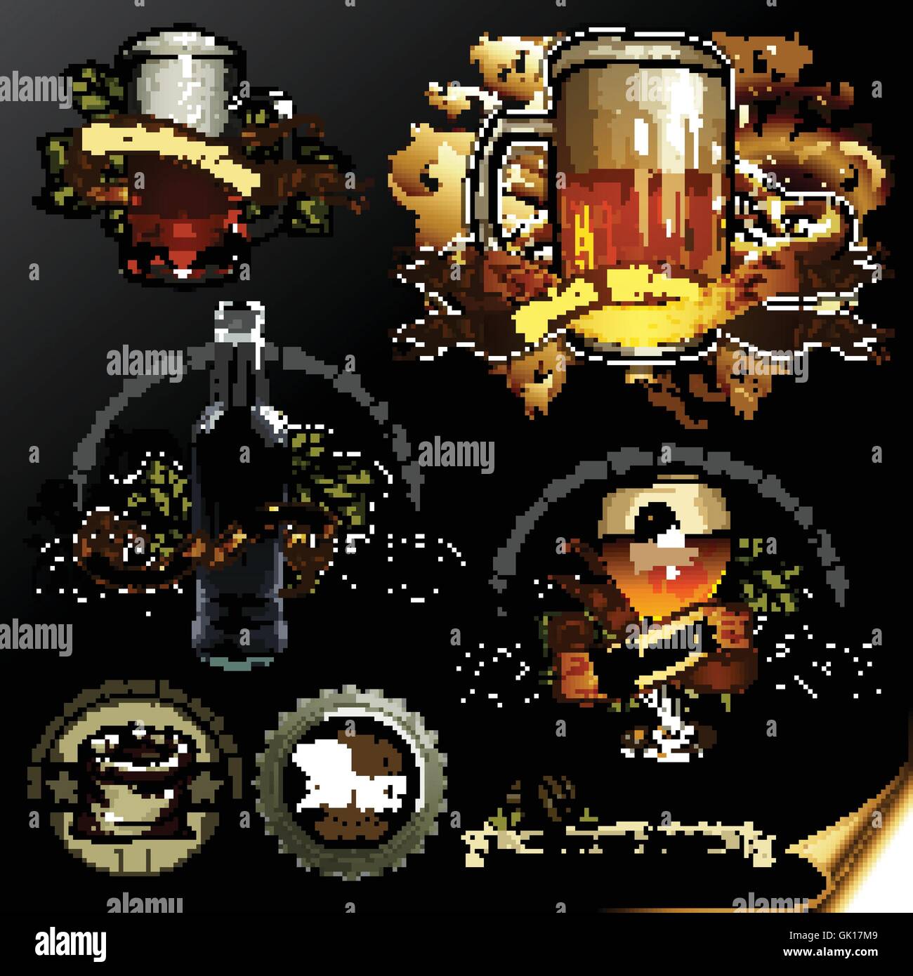 set of beer icons Stock Vector Image & Art - Alamy