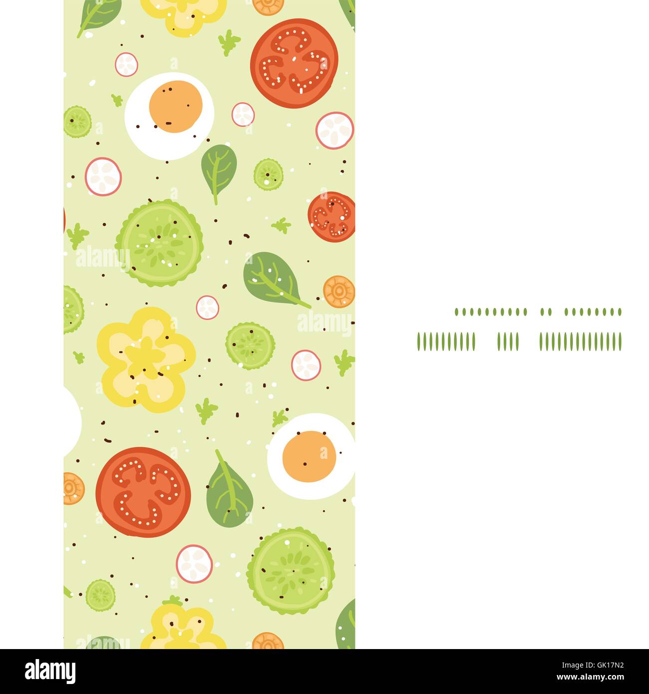 Vector Fresh Salad Vertical Frame Seamless Pattern Background Stock ...