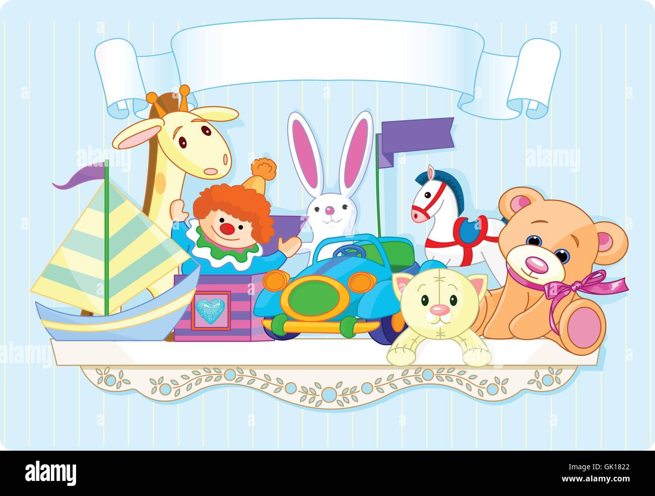 Blue toy shelf Stock Vector Image & Art - Alamy