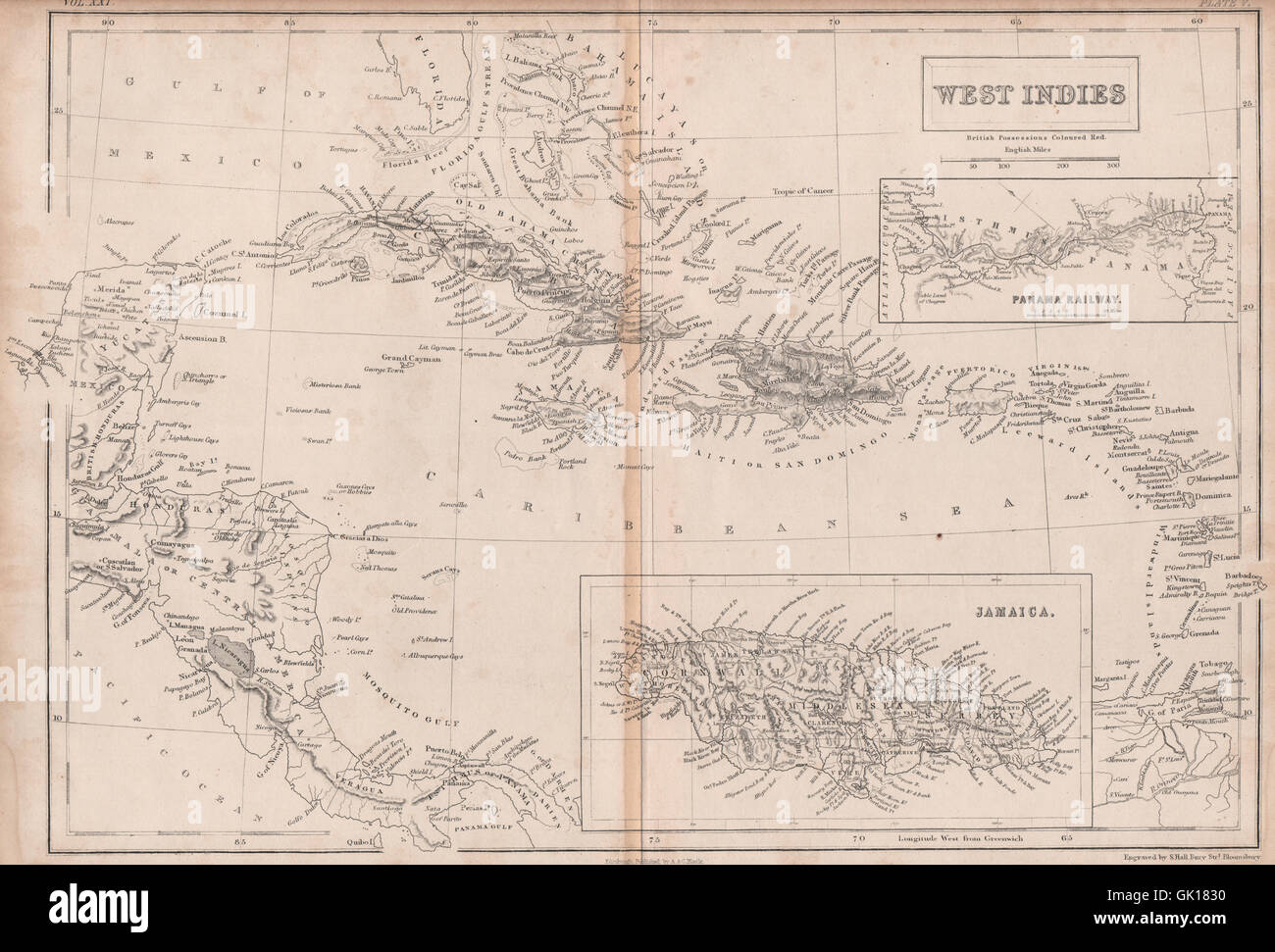 CARIBBEAN West Indies. Inset the Panama Railway & Jamaica. BRITANNICA ...