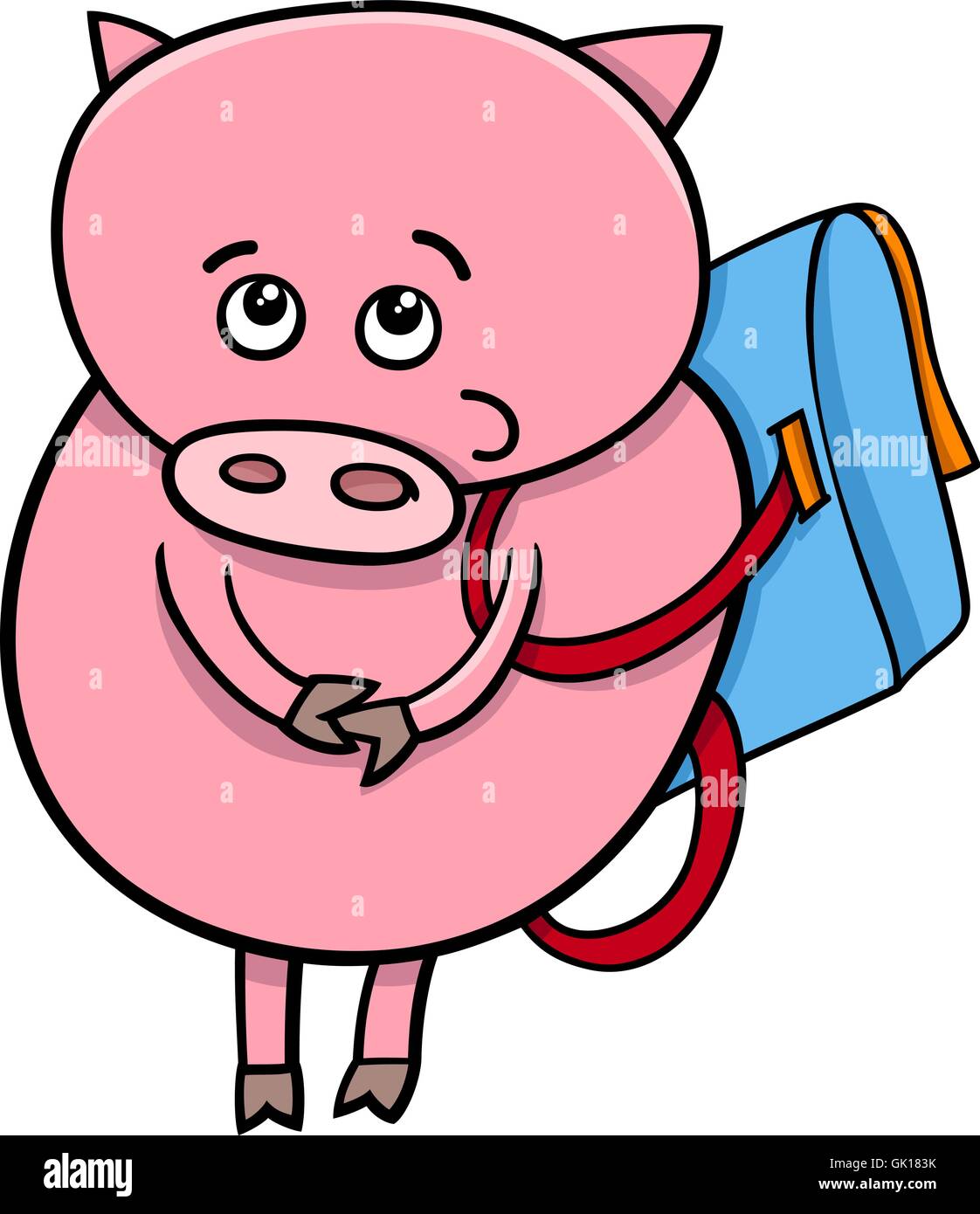 piglet with satchel cartoon illustration Stock Vector Image & Art - Alamy
