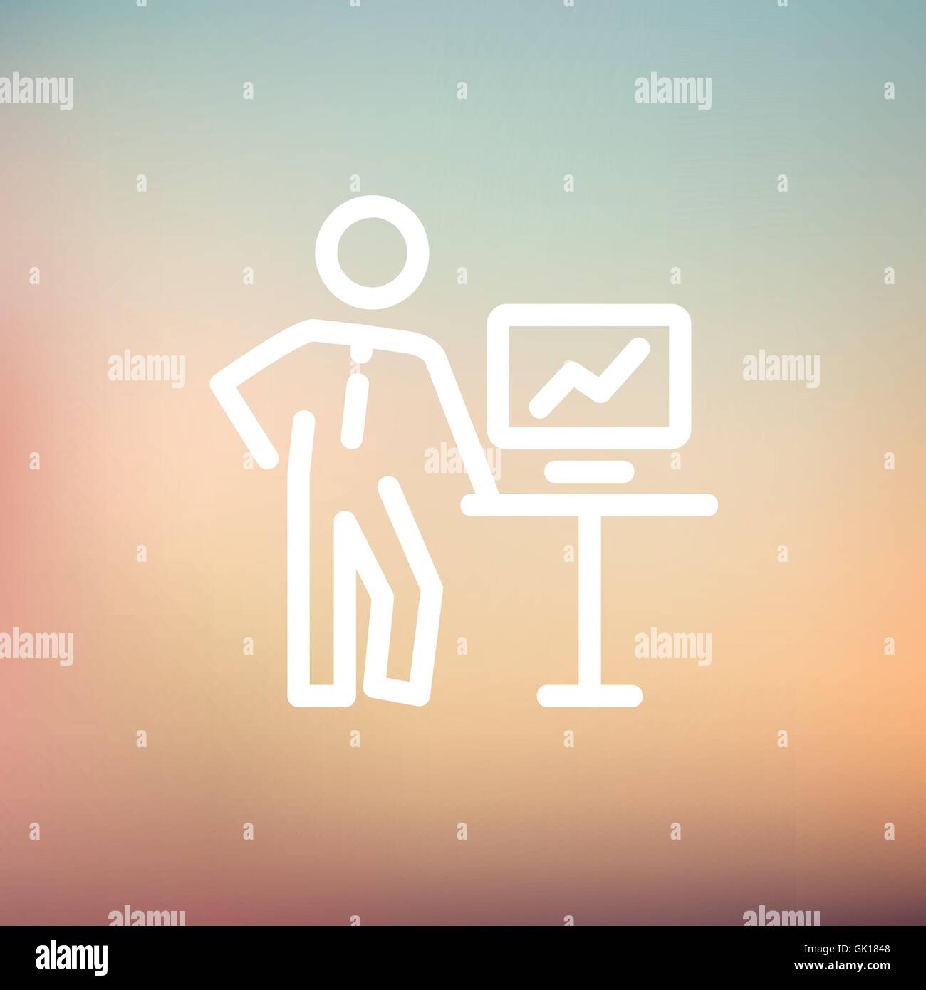 Business presentation linear icon Stock Vector Images - Alamy
