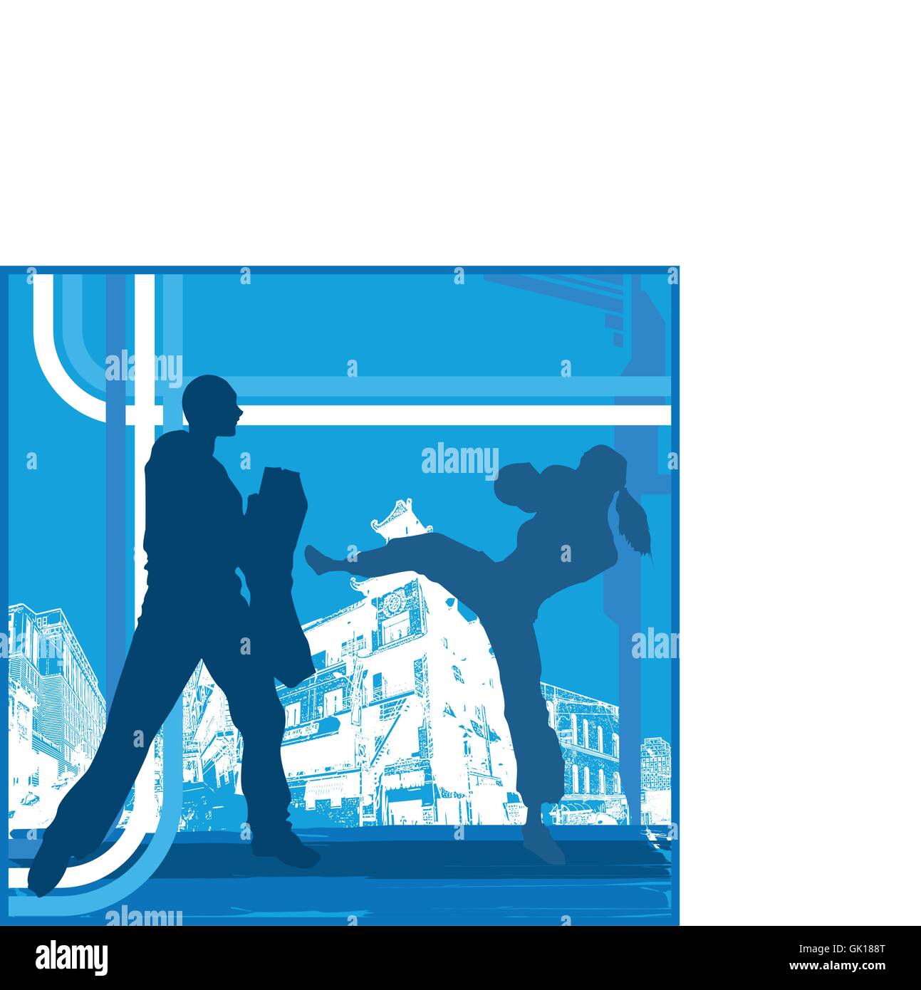 Karate shadow street hi-res stock photography and images - Alamy