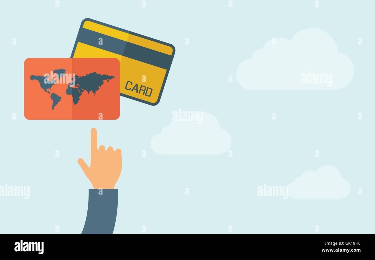 Hand pointing to credit cards Stock Vector Image & Art - Alamy