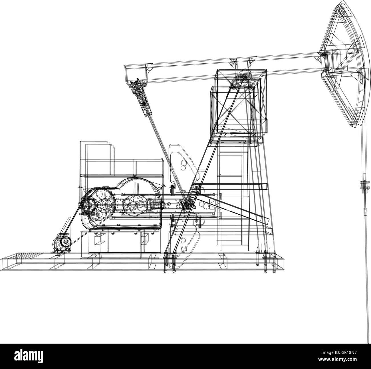 Oil pump jack. Vector rendering of 3d Stock Vector Image & Art - Alamy