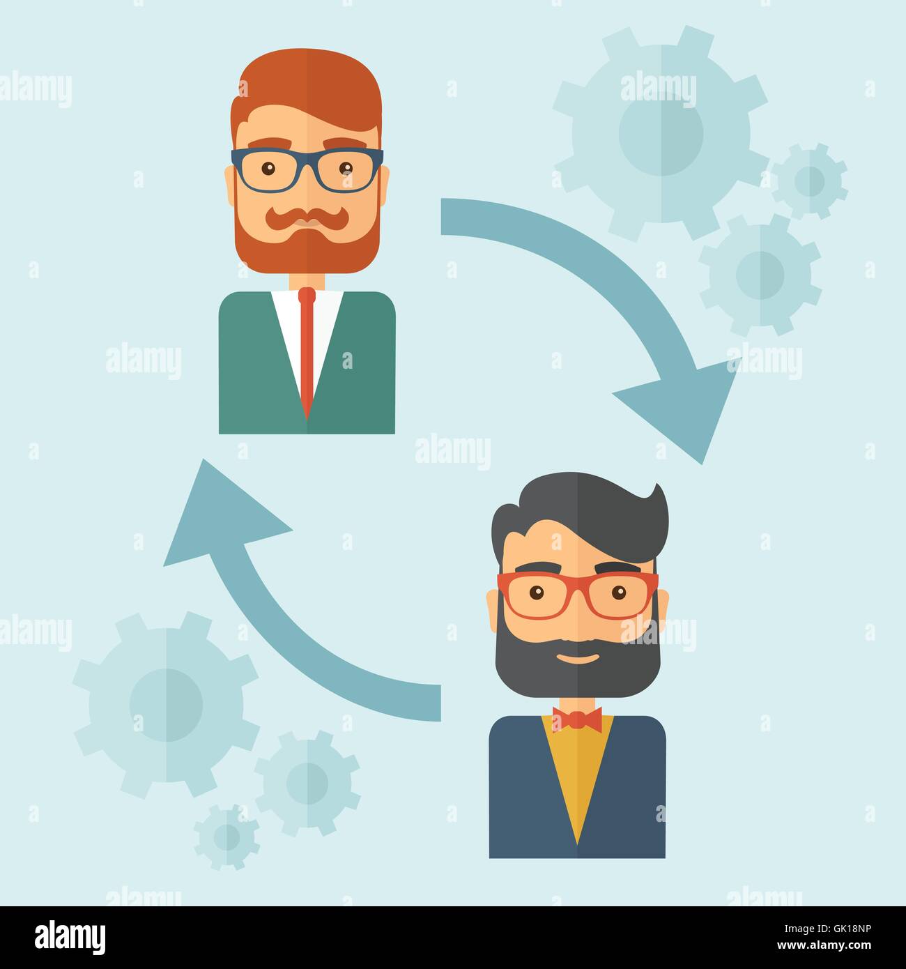 Happy two business men Stock Vector Images - Alamy