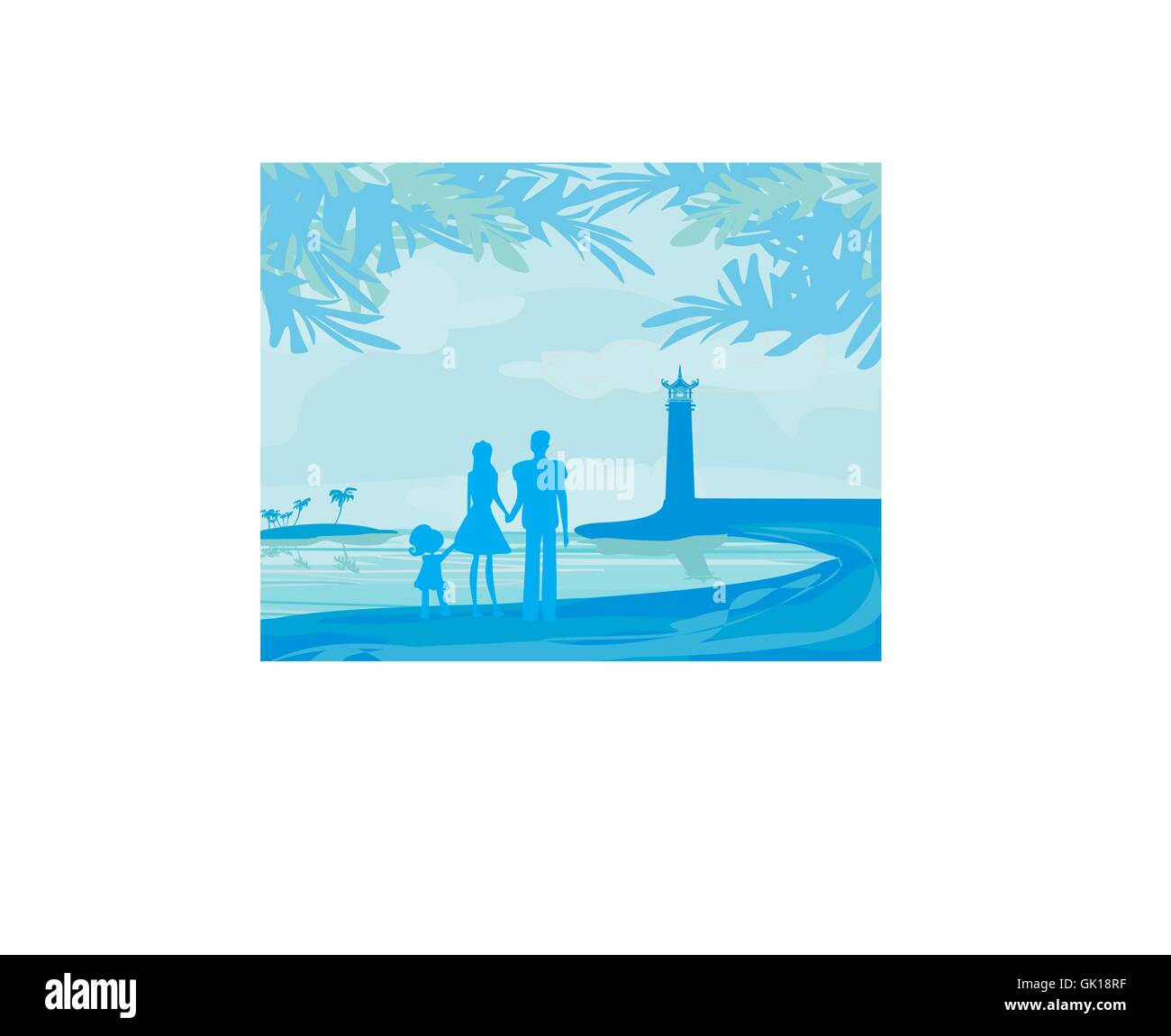 Family summer holidays Stock Vector Images - Alamy