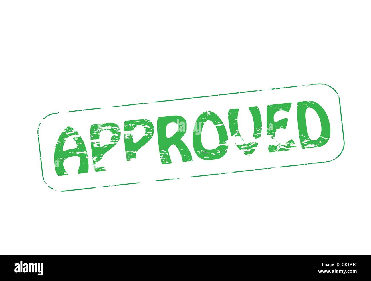 Grunge green approved word Cut Out Stock Images & Pictures - Alamy