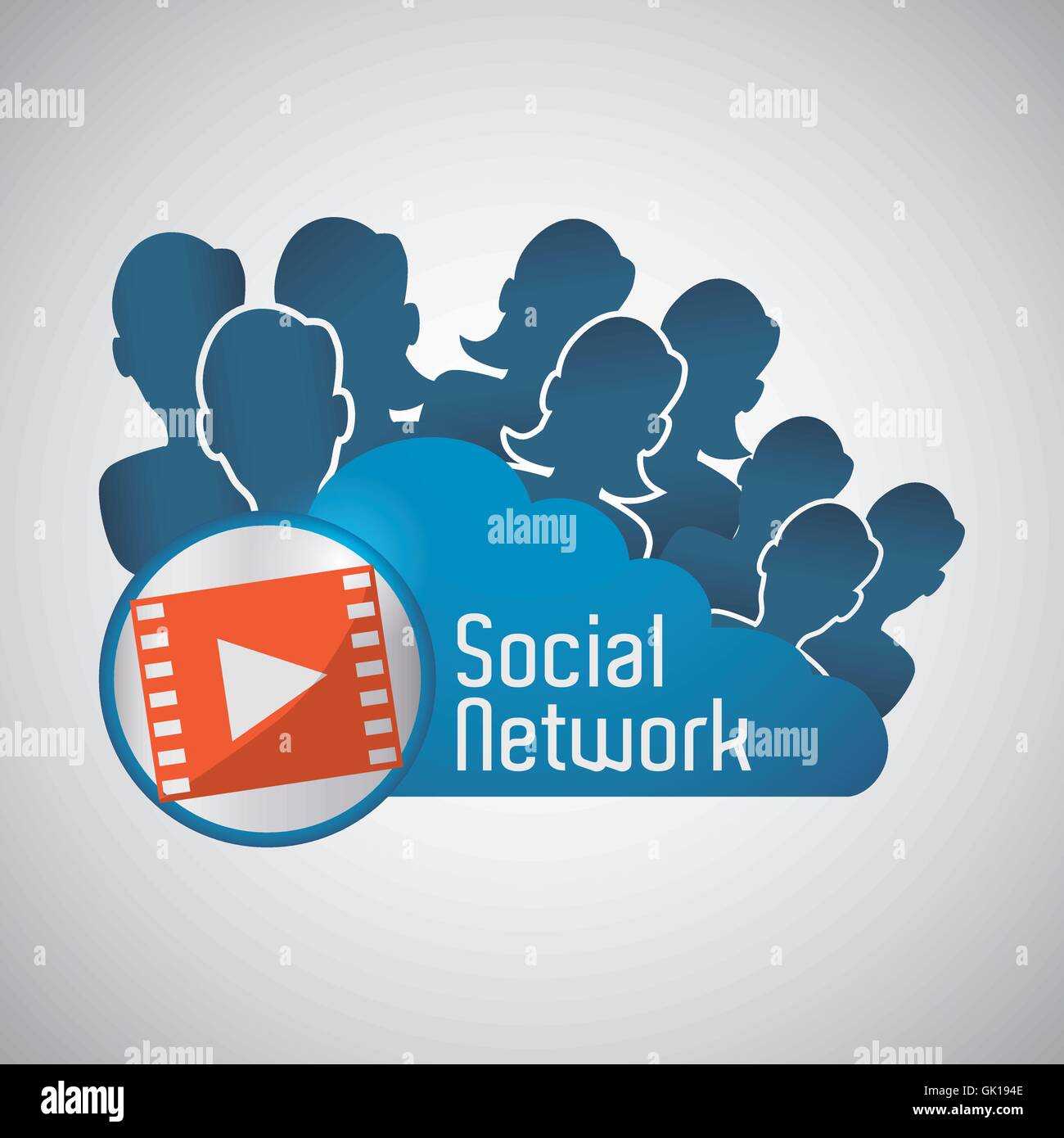 Social network design. Social media icon. Isolated illustration Stock ...