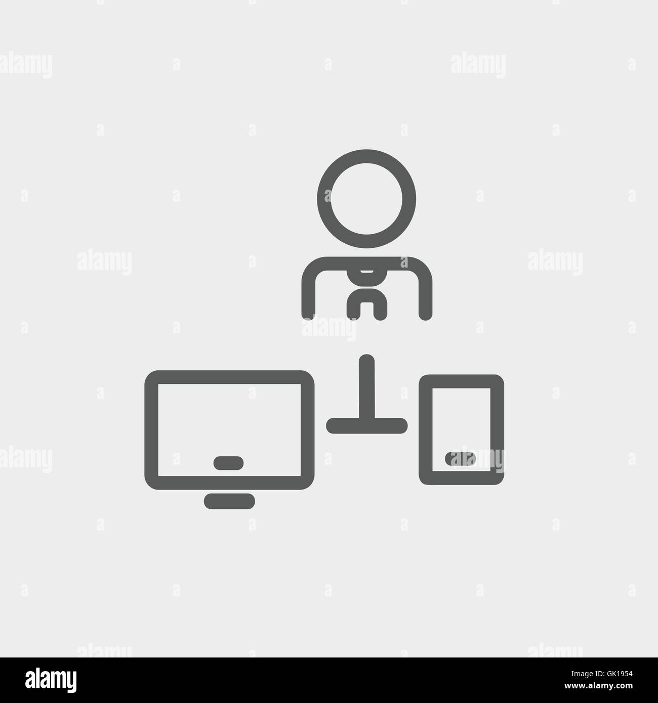Computer processor line icon Black and White Stock Photos & Images - Alamy