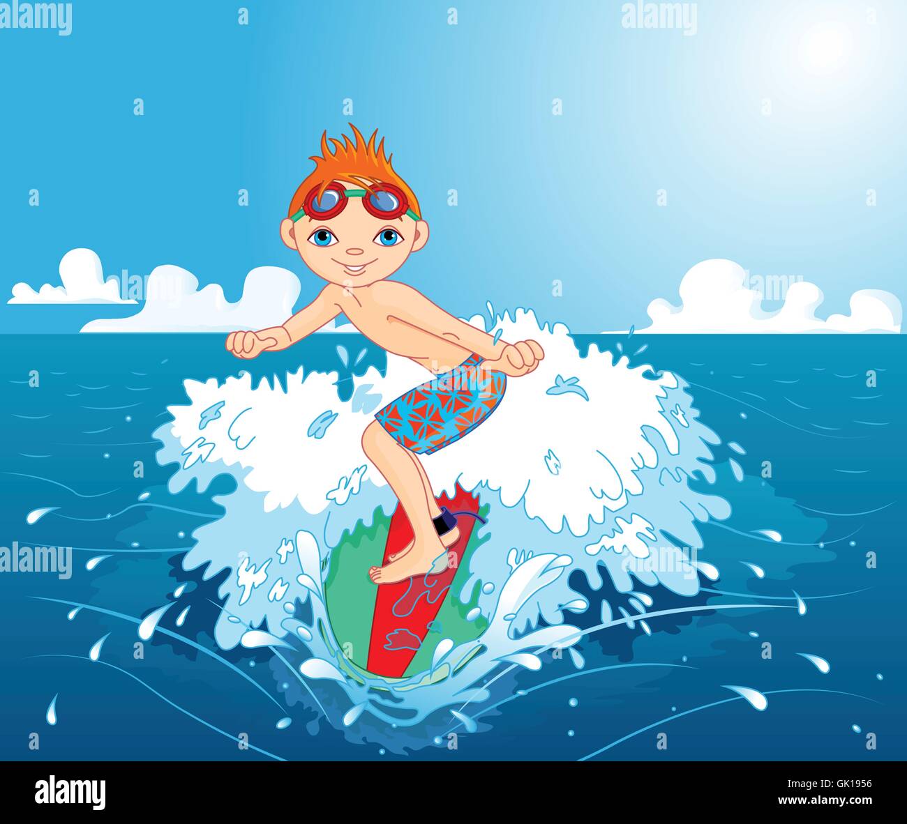 Boy surf cartoon illustration Stock Vector Images - Alamy