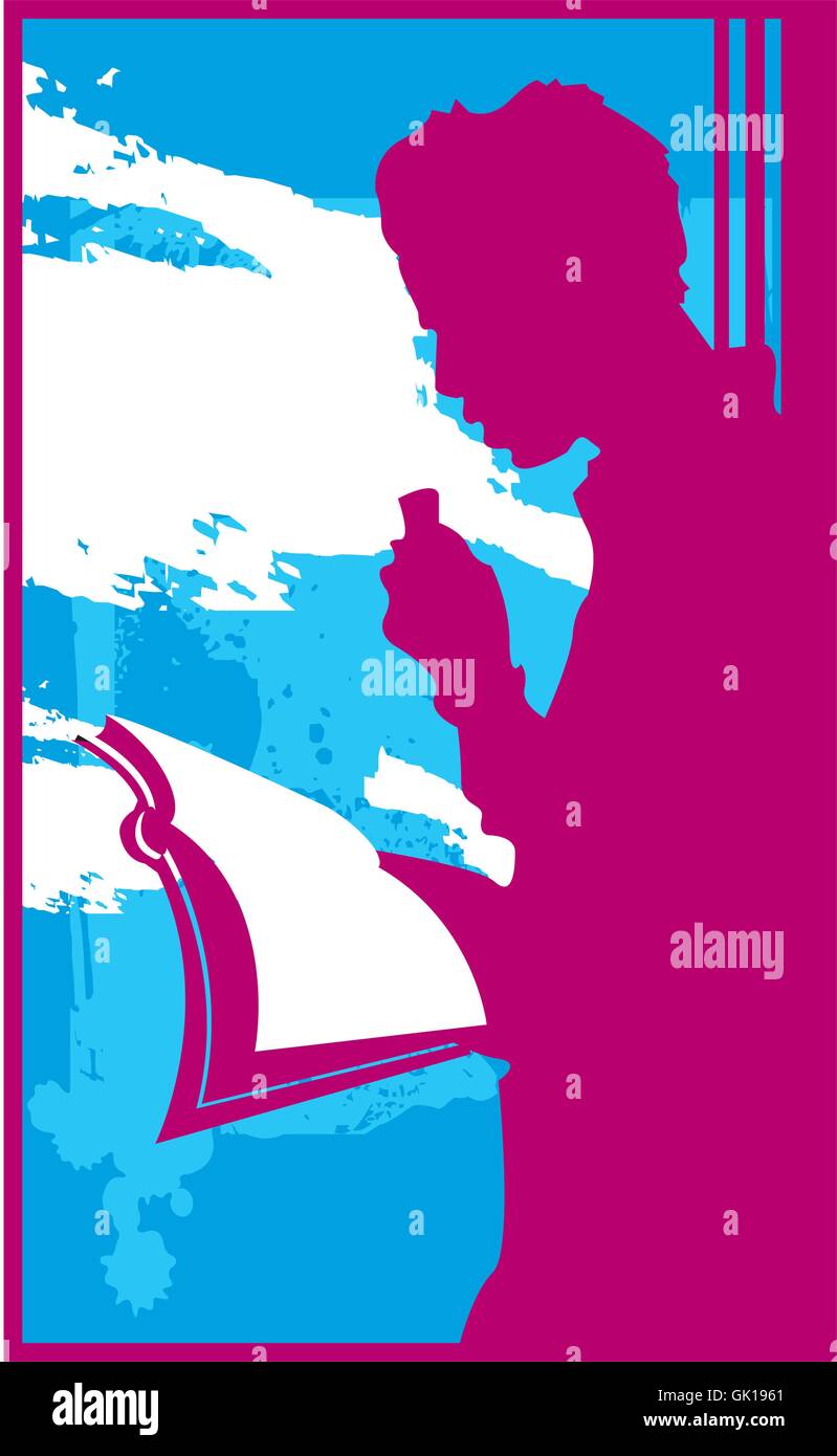 Taking notes outside Stock Vector Images - Alamy