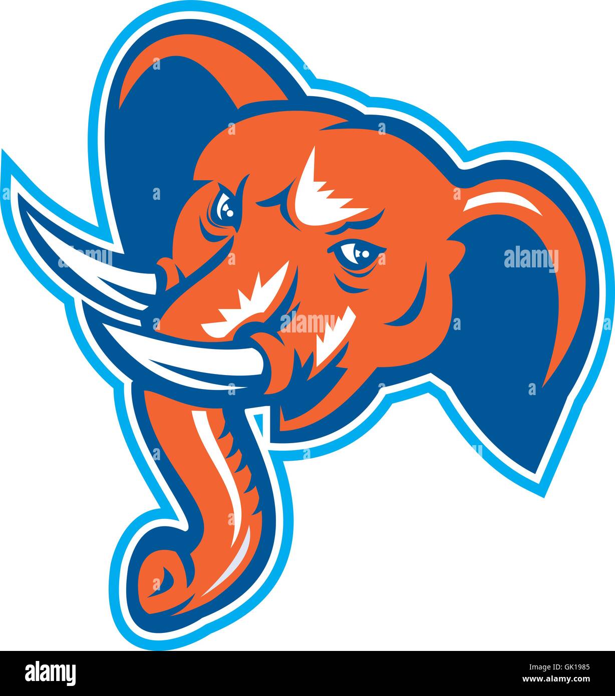 Elephant Head Angry Tusk Retro Stock Vector Image & Art - Alamy