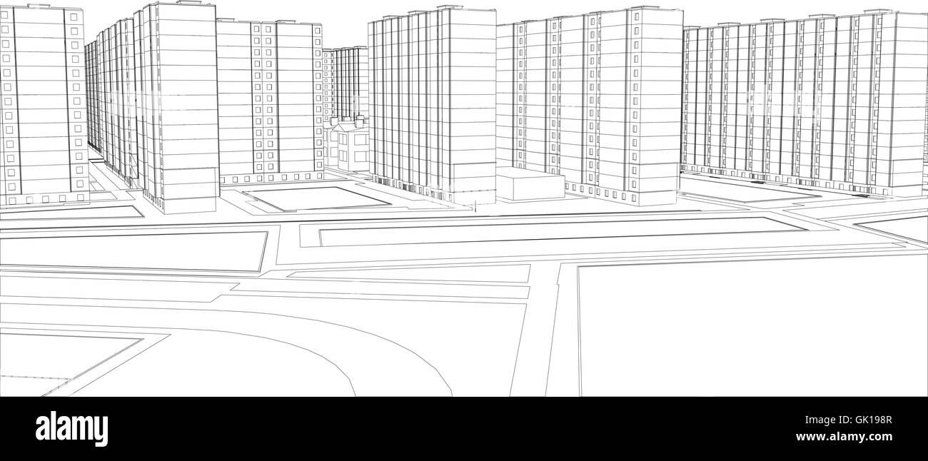 Wire-frame buildings. Vector Stock Vector Image & Art - Alamy