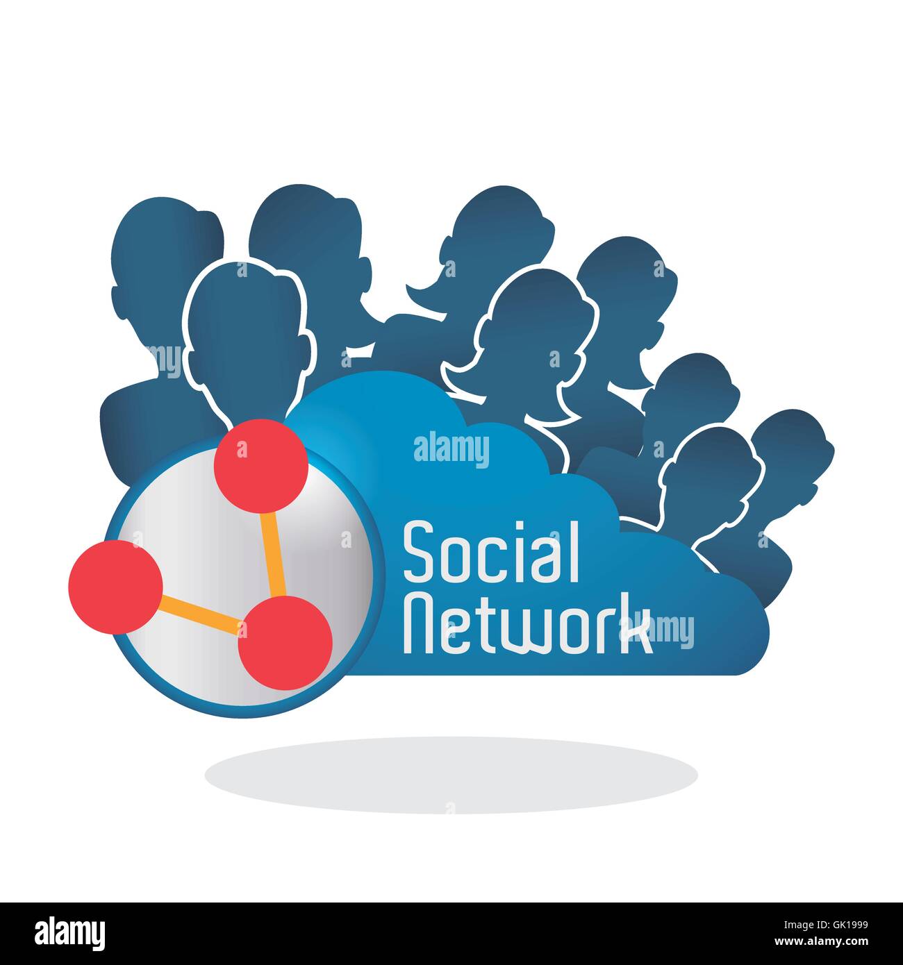 Social network design. Social media icon. Isolated illustration Stock ...