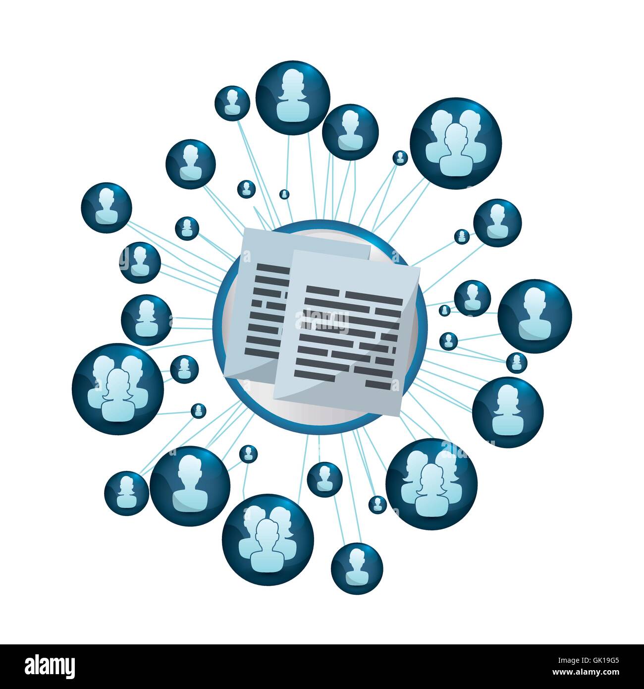 Social network design. Social media icon. Isolated illustration Stock ...