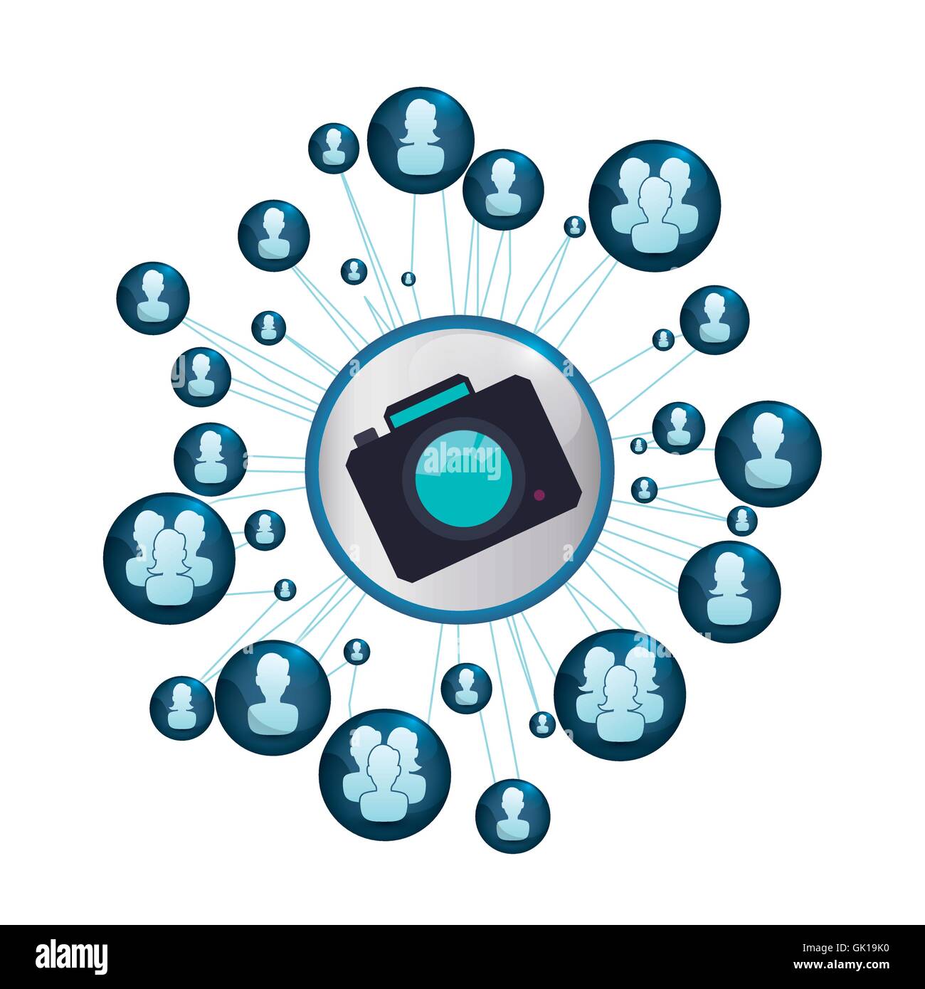 Social network design. Social media icon. Isolated illustration Stock ...