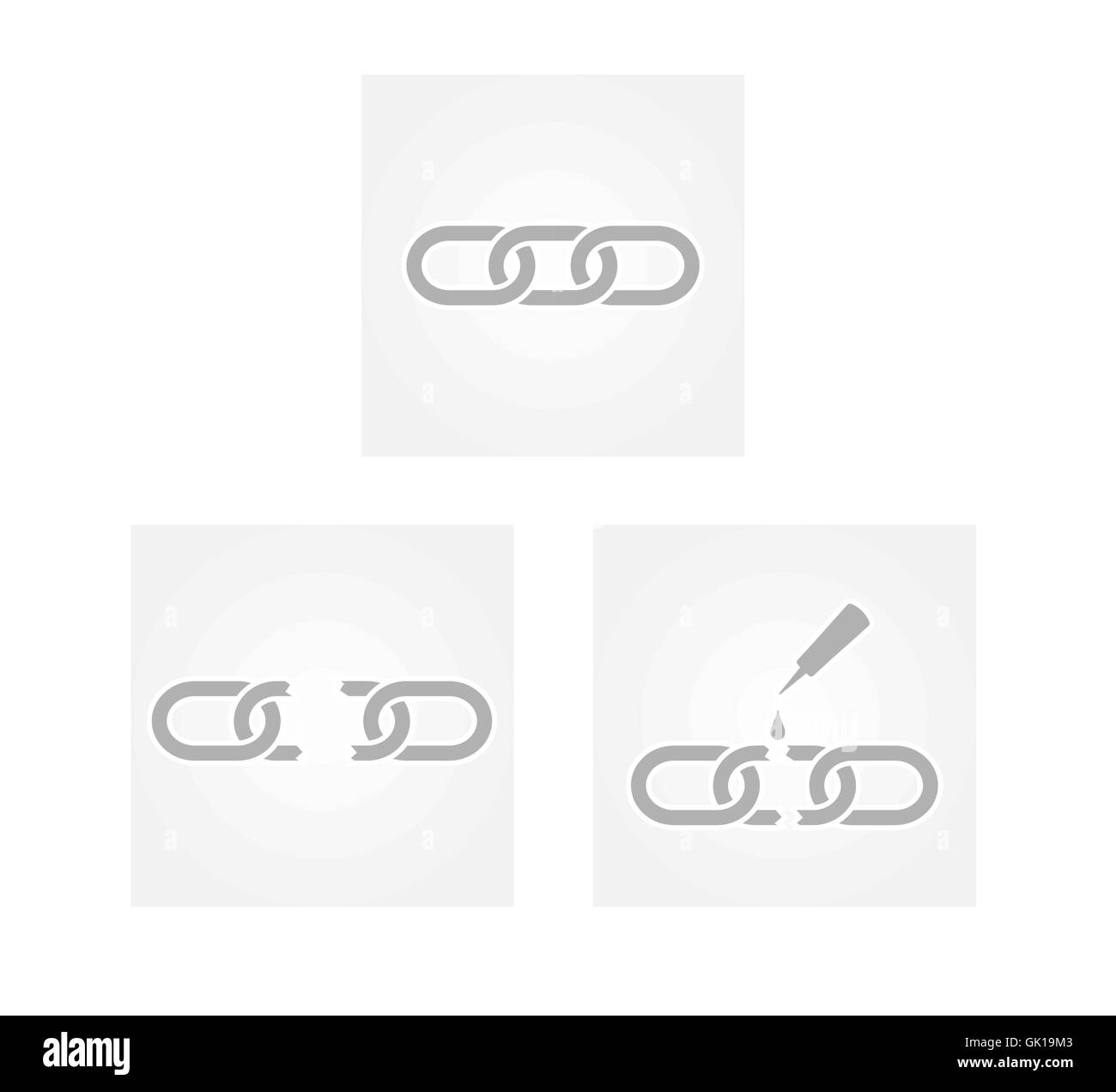 Broken chain link Stock Vector Images - Alamy