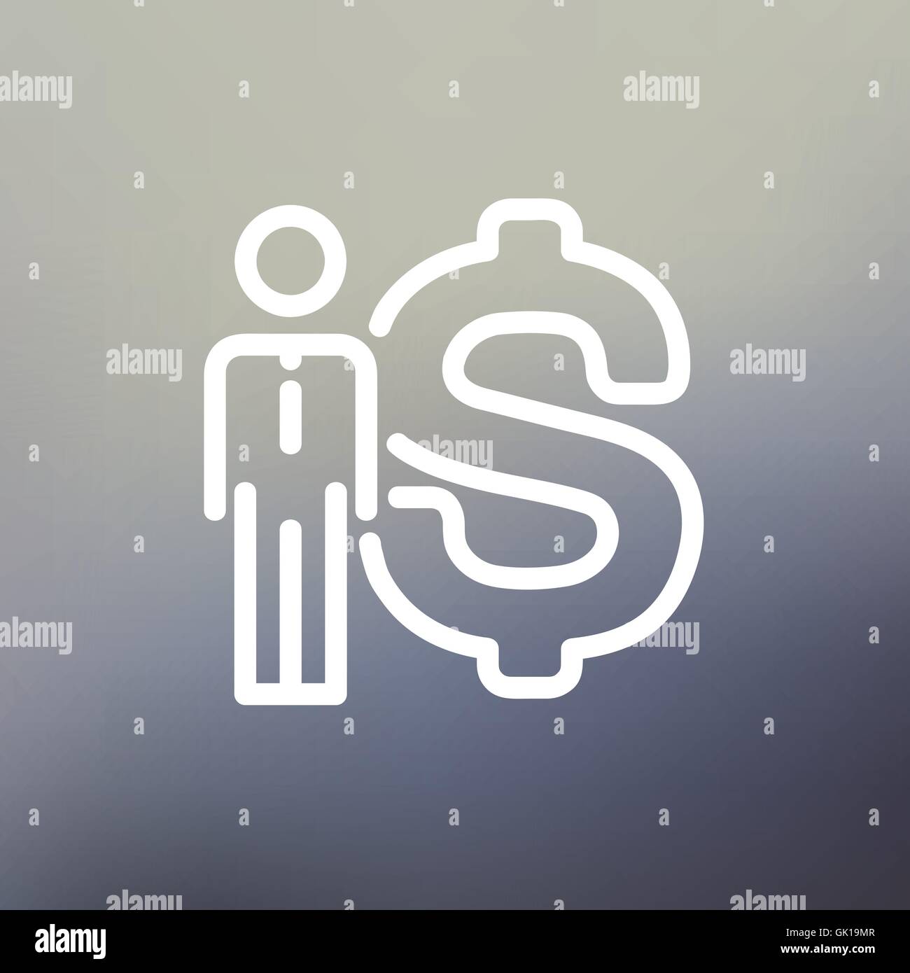 Businessman with dollar sign thin line icon Stock Vector Image & Art ...