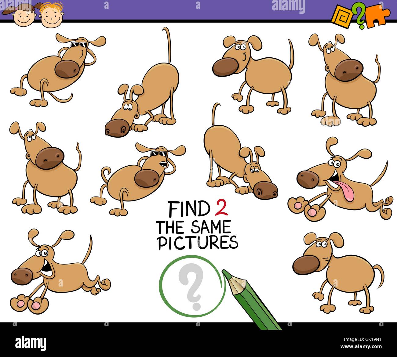 find same picture game cartoon Stock Vector Image & Art - Alamy