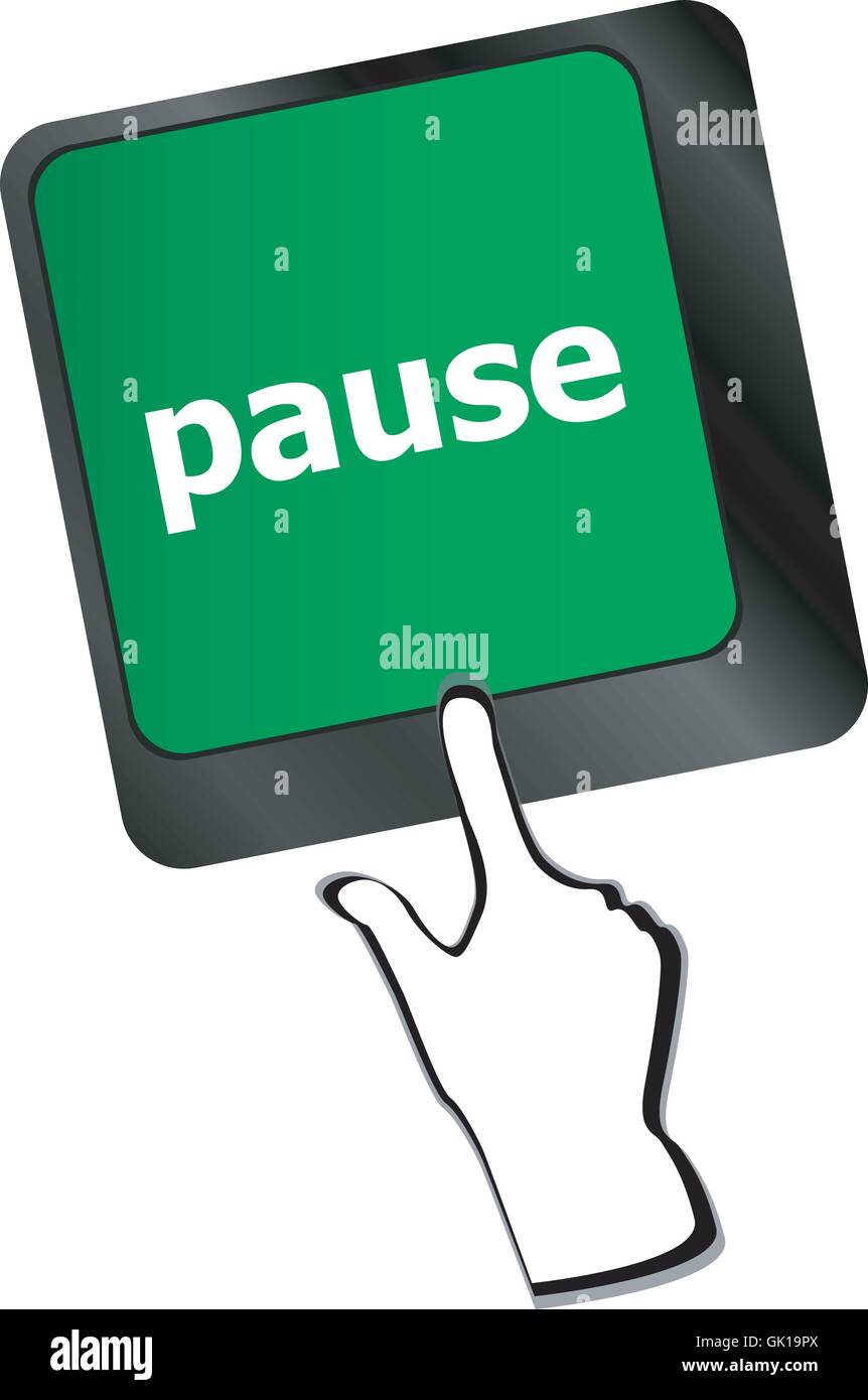 Computer keyboard with pause key - business concept vector Stock Vector ...