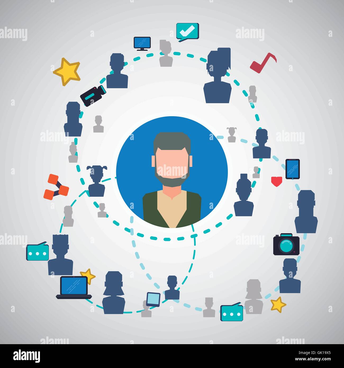 Social network design. Social media icon. Isolated illustration Stock ...