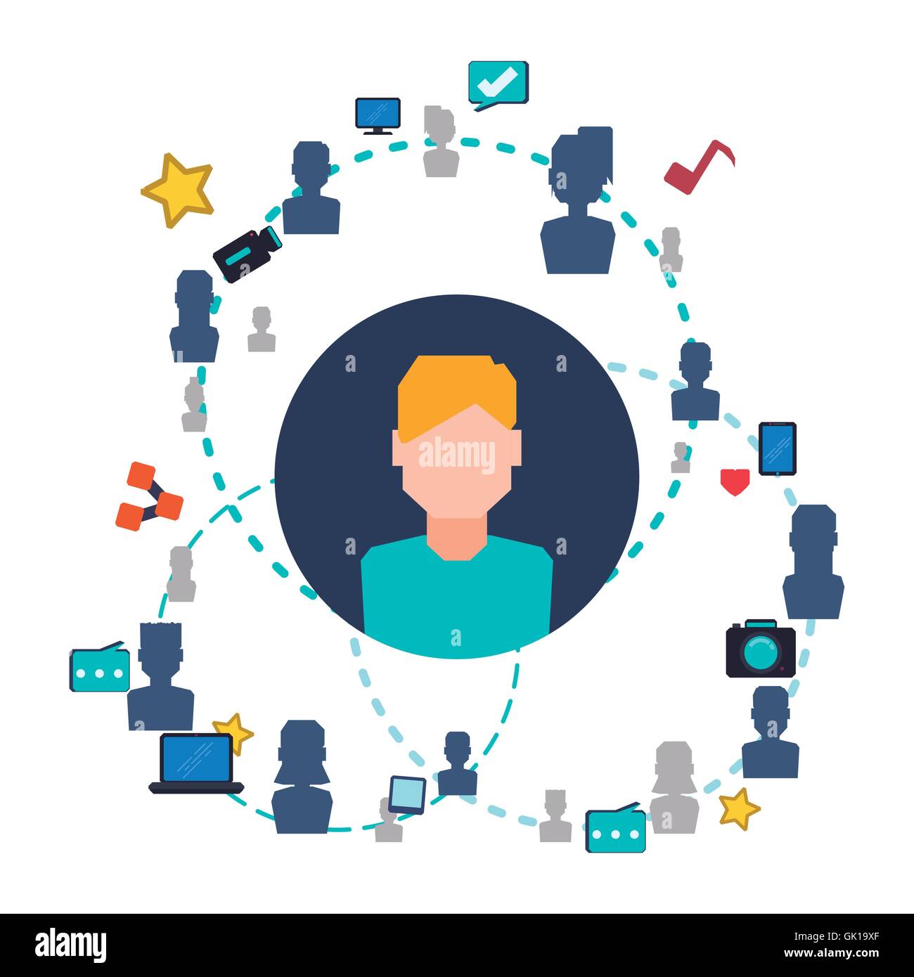 Social network design. Social media icon. Isolated illustration Stock ...