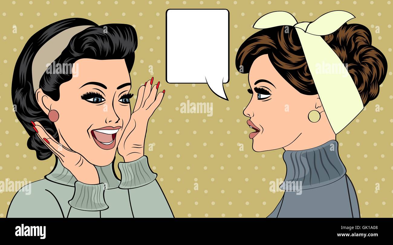 Vintage women gossip Stock Vector Images - Alamy