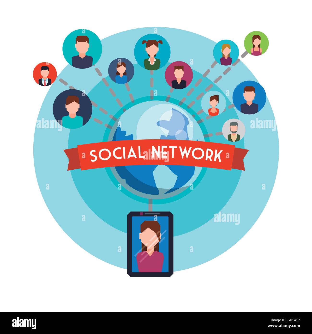 Social network design. Social media icon. Isolated illustration Stock ...