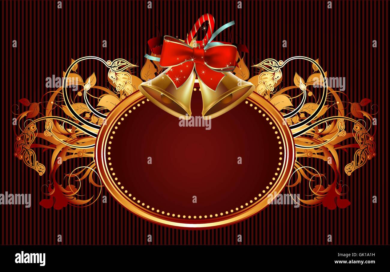 ornate frame with christmas bells Stock Vector Image & Art - Alamy