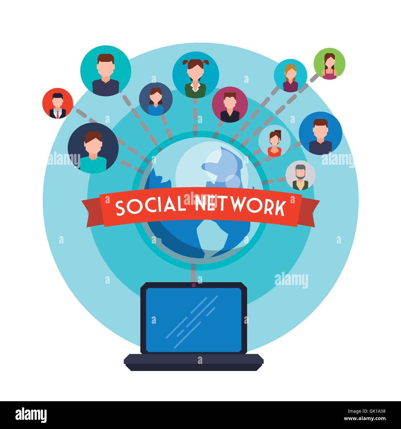 Social network design. Social media icon. Isolated illustration Stock ...