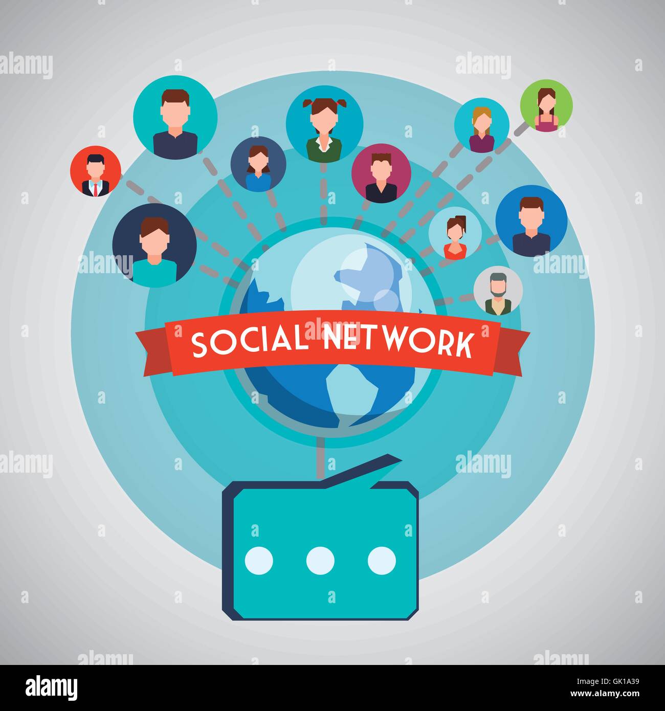 Social network design. Social media icon. Isolated illustration Stock ...