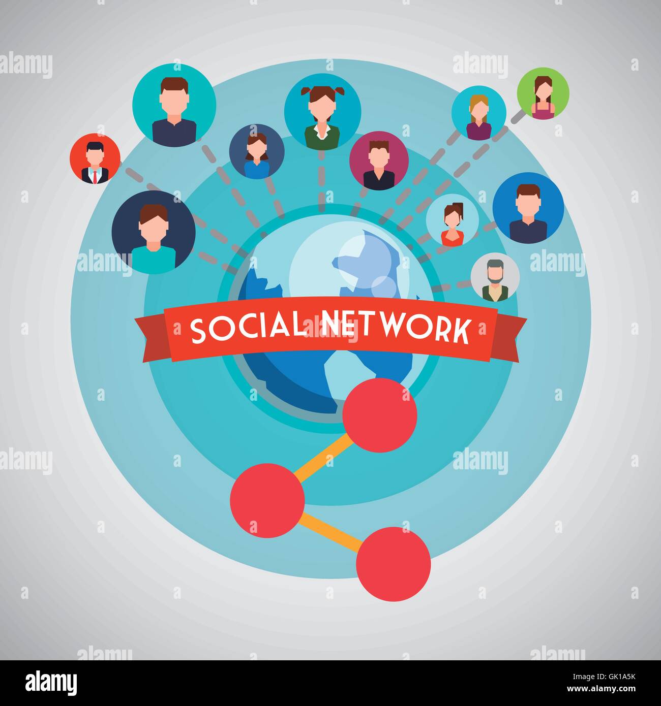 Social network design. Social media icon. Isolated illustration Stock ...