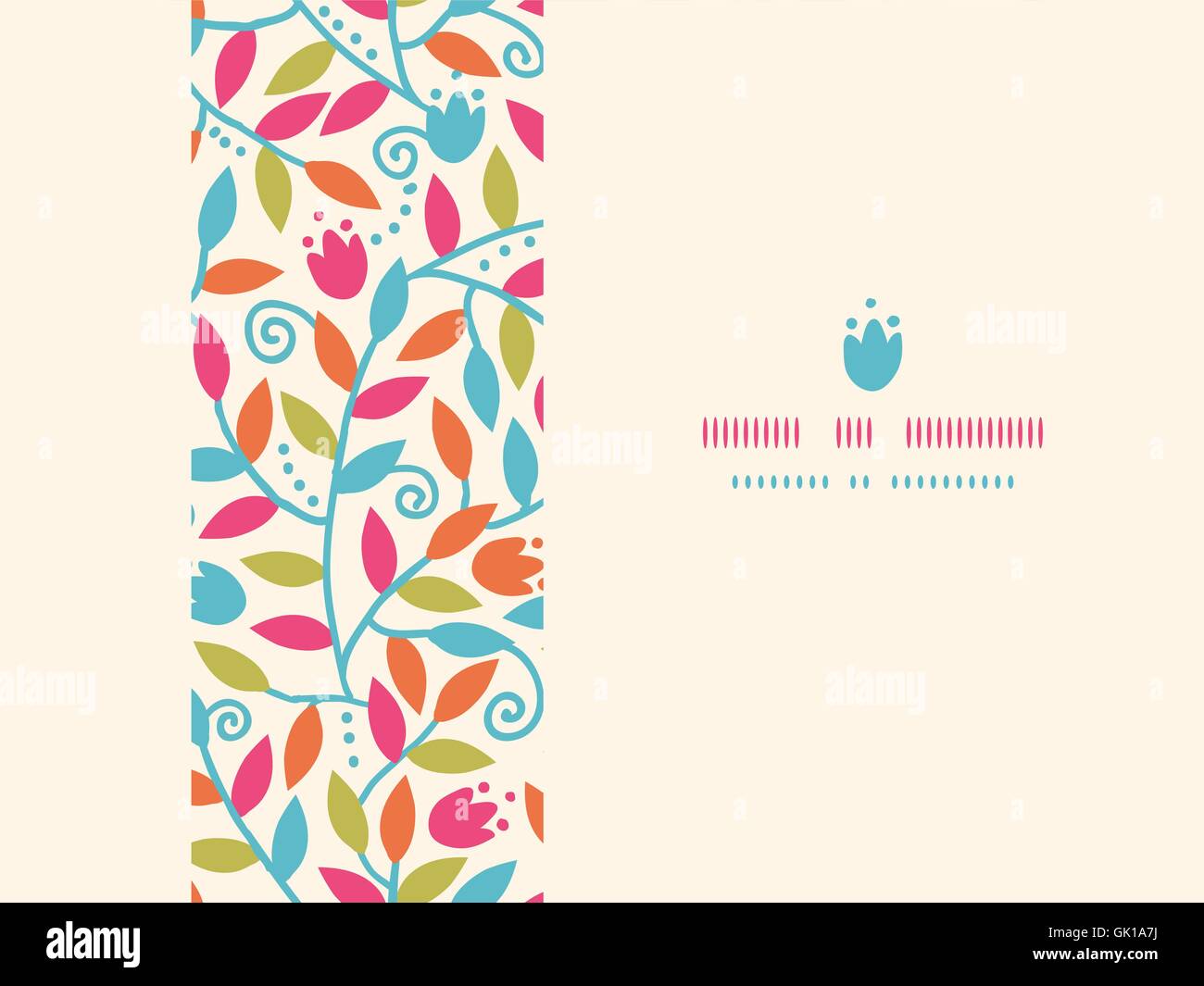 Colorful Branches Horizontal Frame Seamless Pattern Background Stock ...