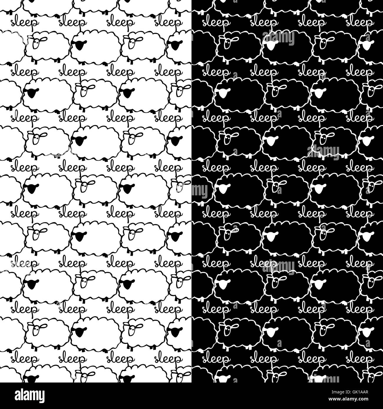 Sheep pattern design Black and White Stock Photos & Images - Alamy