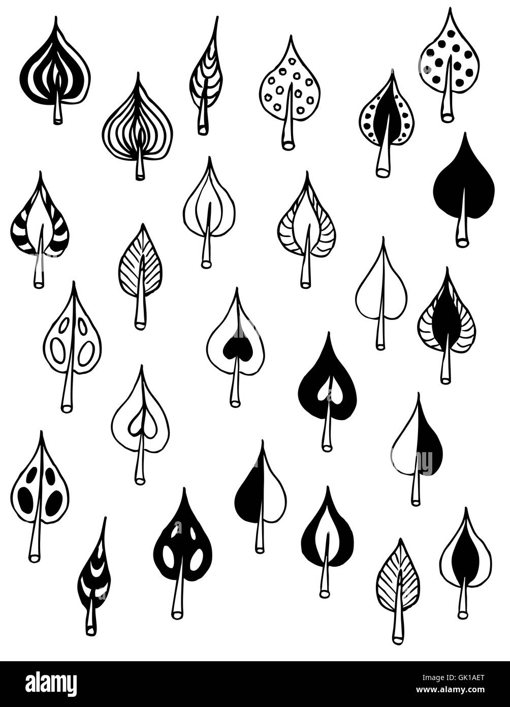 Set of leaves Cut Out Stock Images & Pictures - Alamy