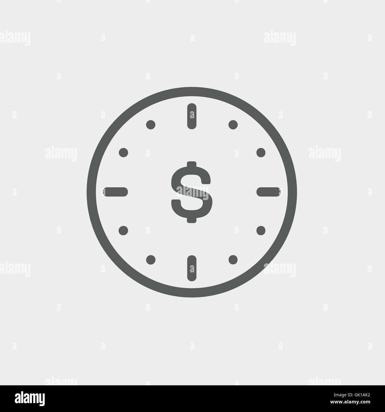 Thin line clock icon Black and White Stock Photos & Images - Alamy