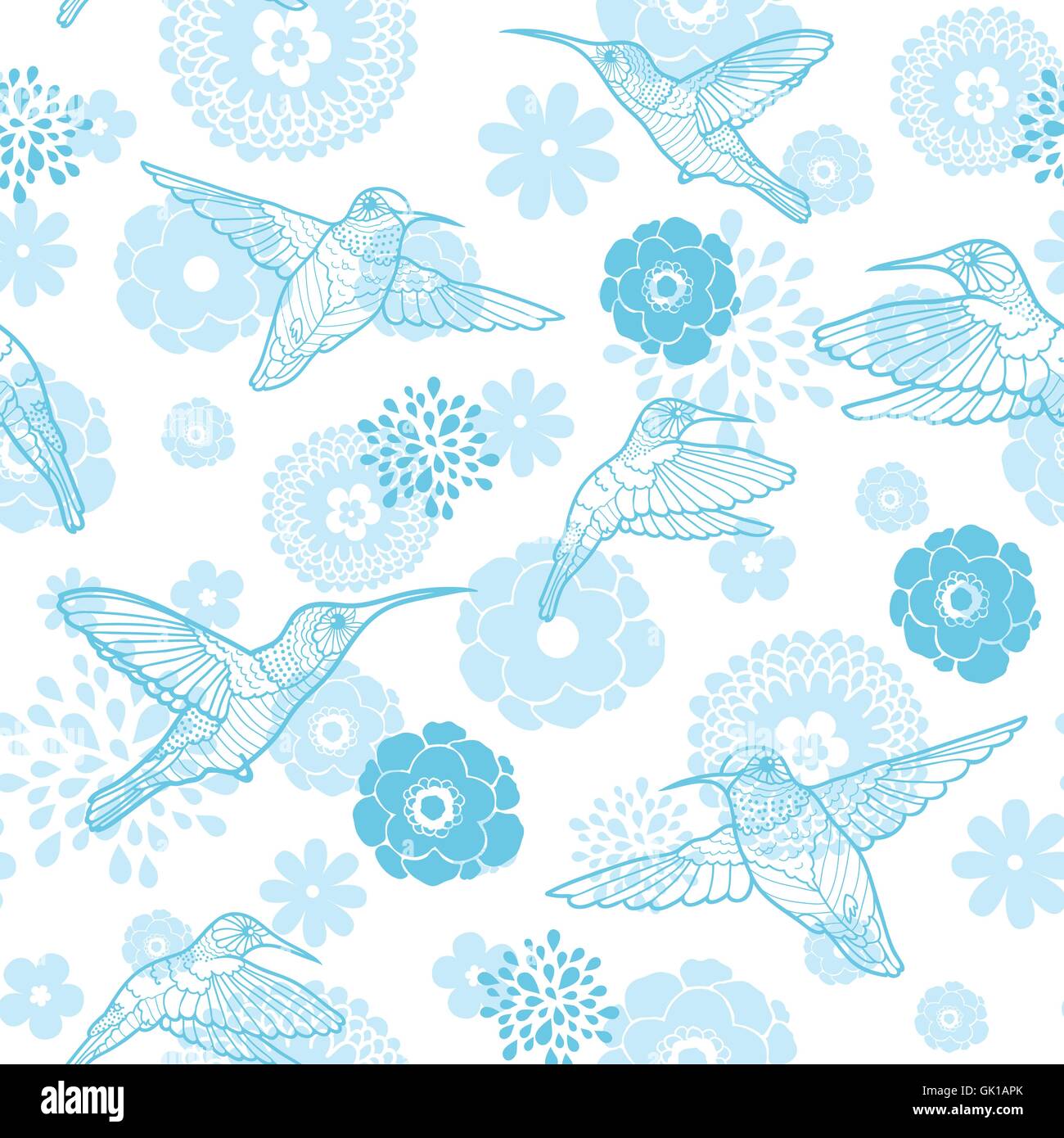 Hummingbirds flowers Stock Vector Images - Alamy