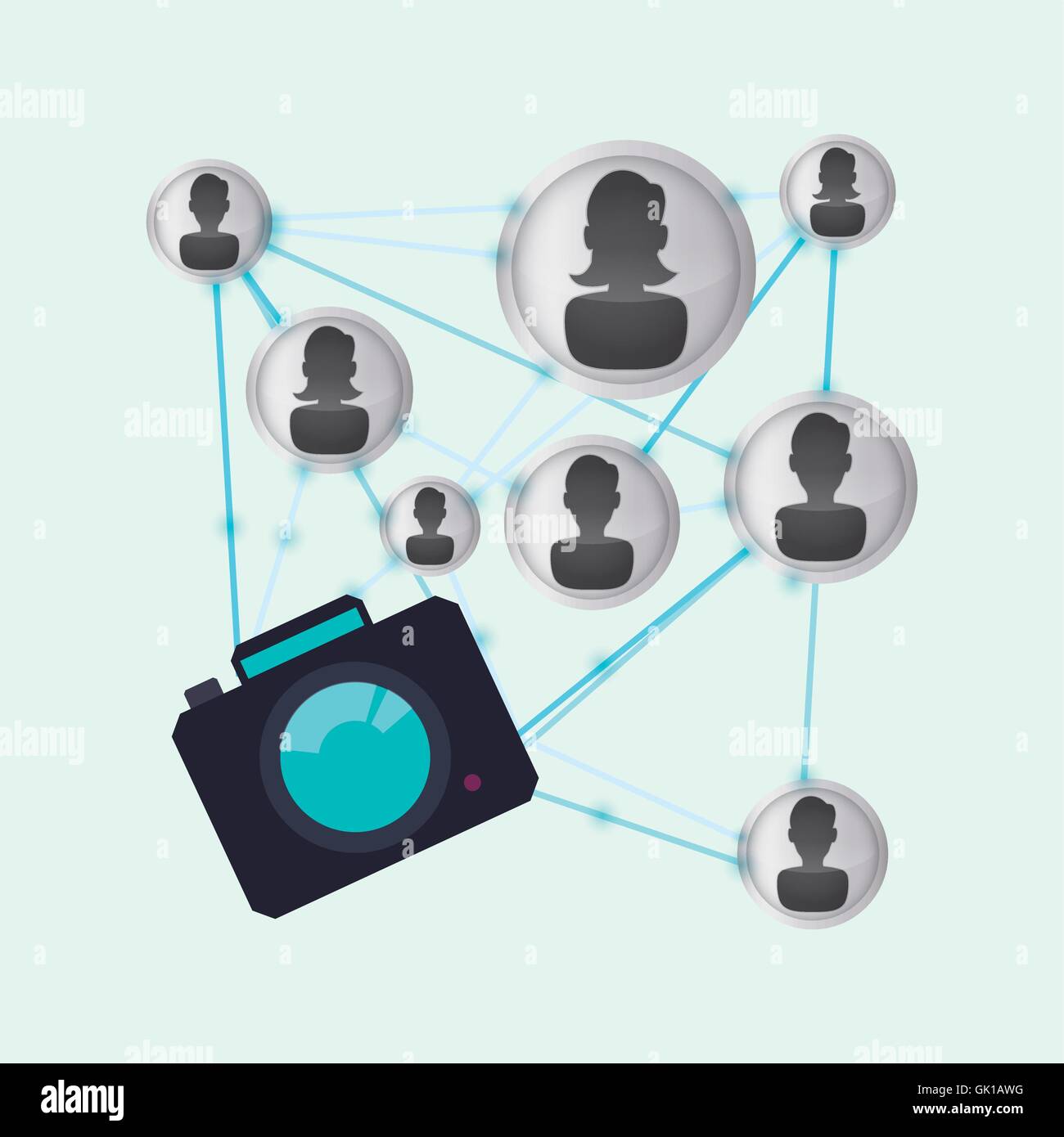 Social network design. Social media icon. Isolated illustration Stock ...