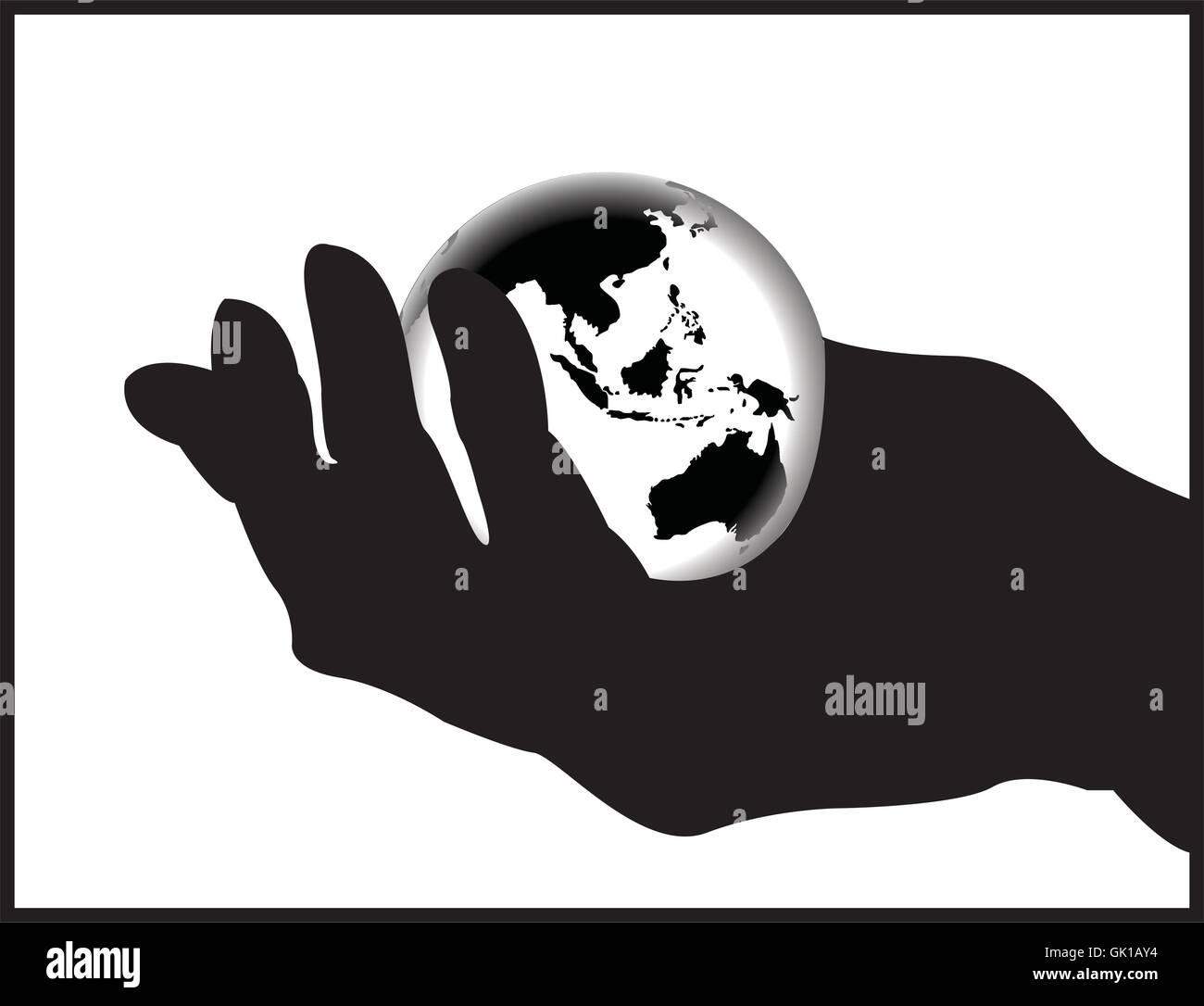 World In Hand Stock Vector Image & Art - Alamy