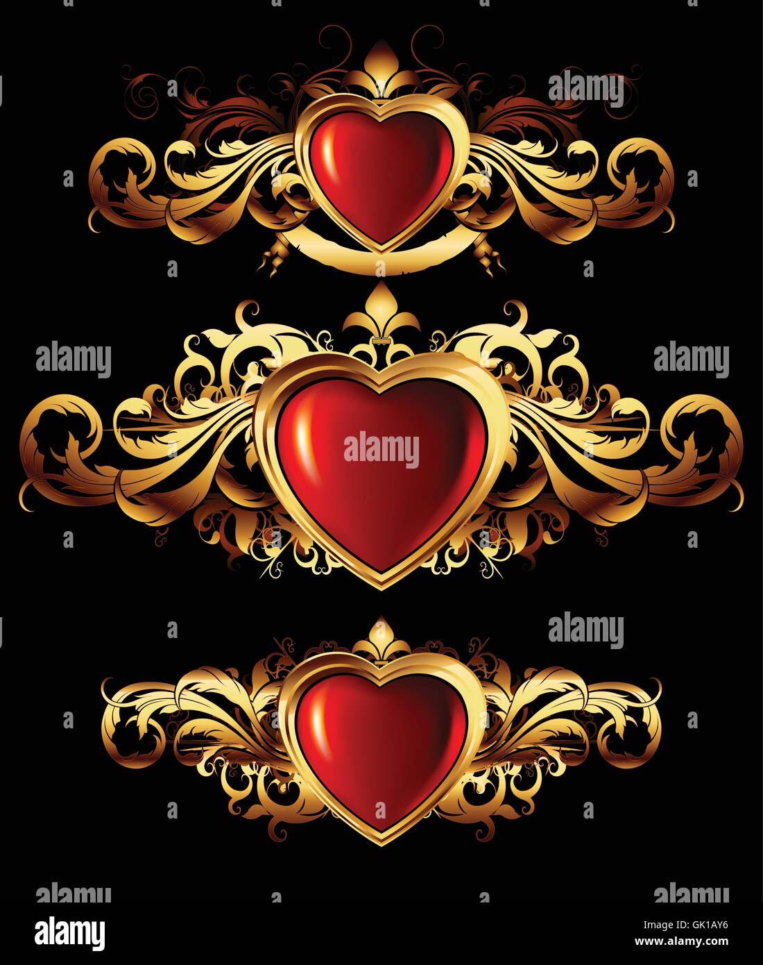 heart forms with ornate elements Stock Vector Image & Art - Alamy